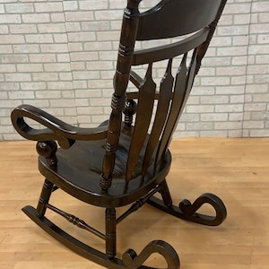 Vintage High Back Wood Rocking Chair - Etsy