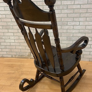 Vintage High Back Wood Rocking Chair - Etsy