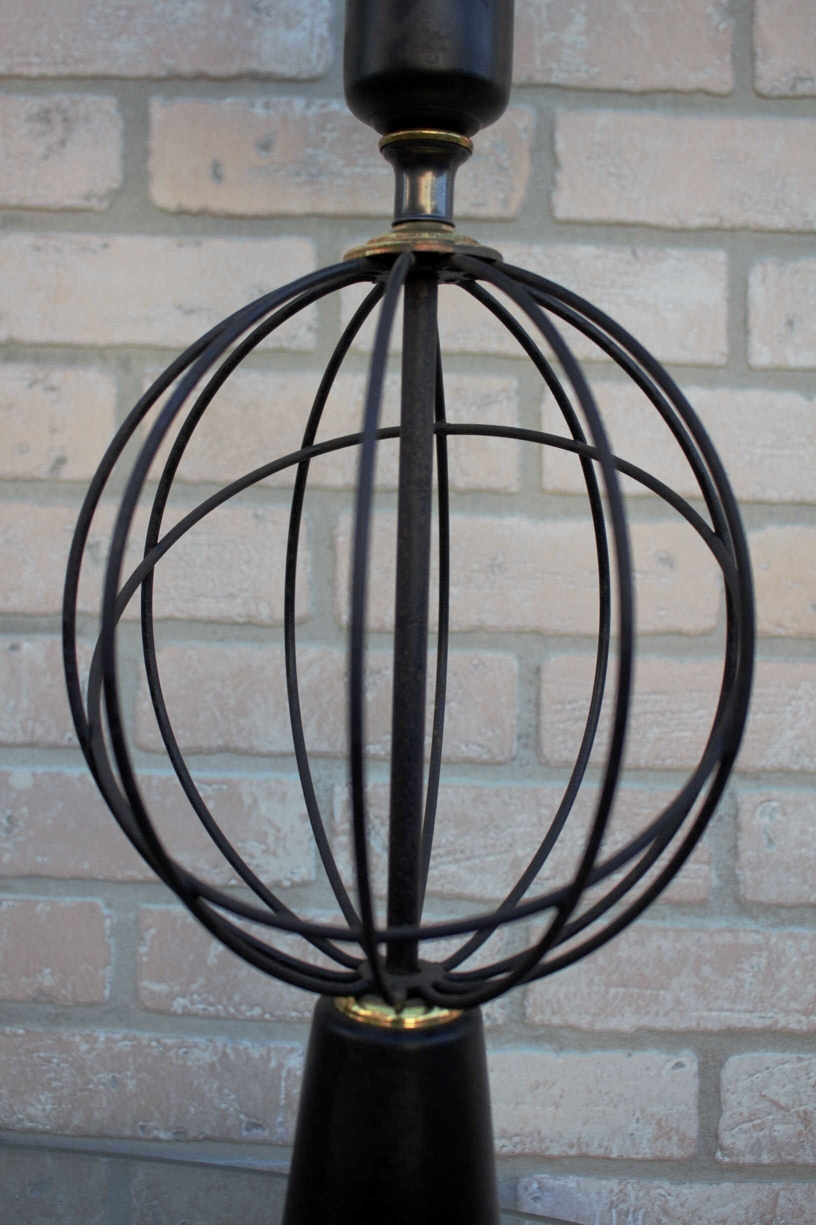 Mid Century Modern Atomic Table Lamps With Porcelain Shades - Etsy