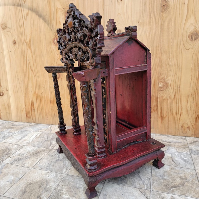 Antique Authentic Chinese Carved Ornate Wood Altar Shrine - Etsy