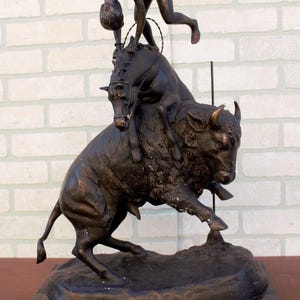 Vintage Frederic Remington Buffalo Horse Sculpture - Etsy
