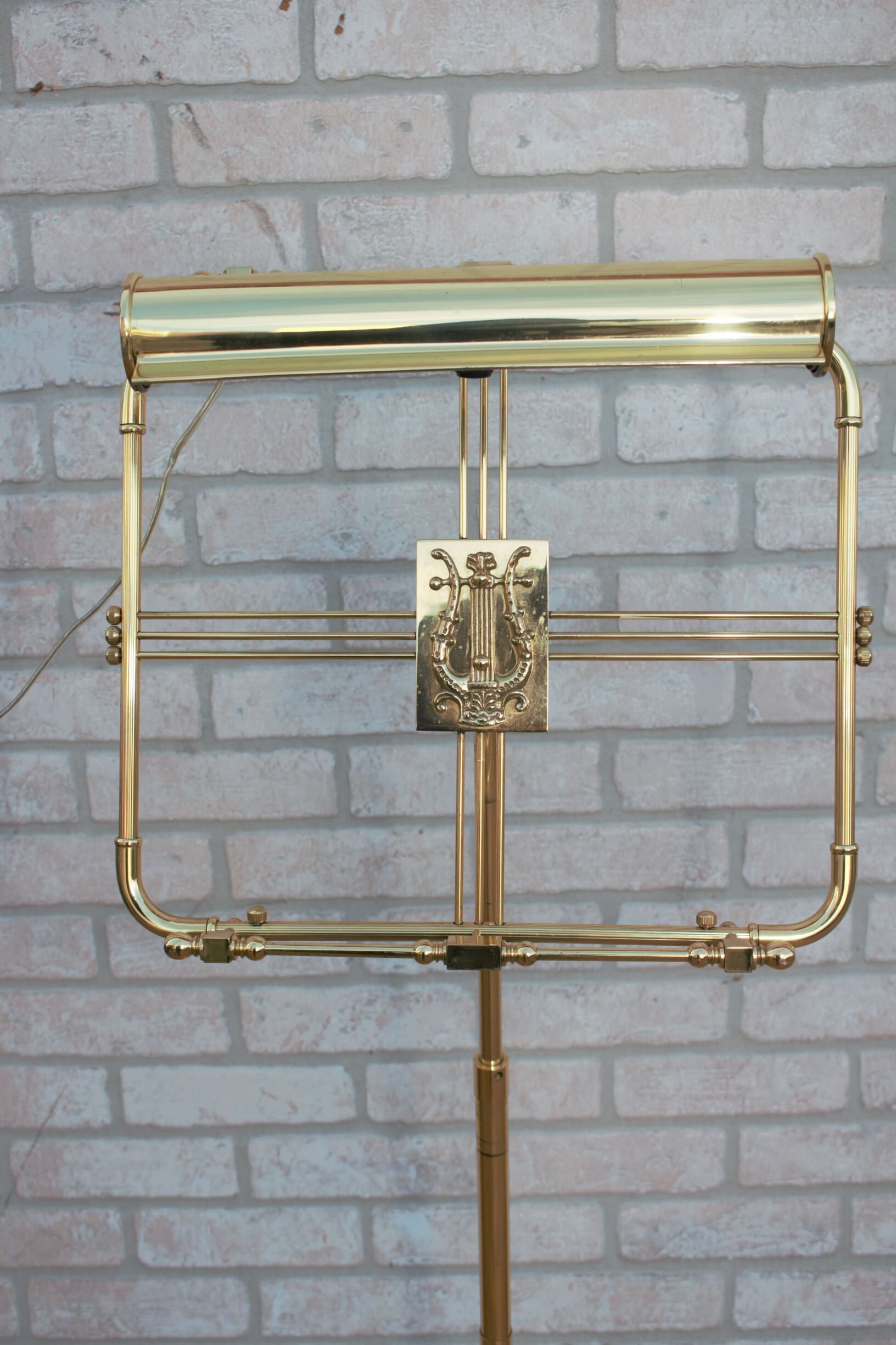 Vintage Brass Adjustable Music Stand With Lamp - Etsy