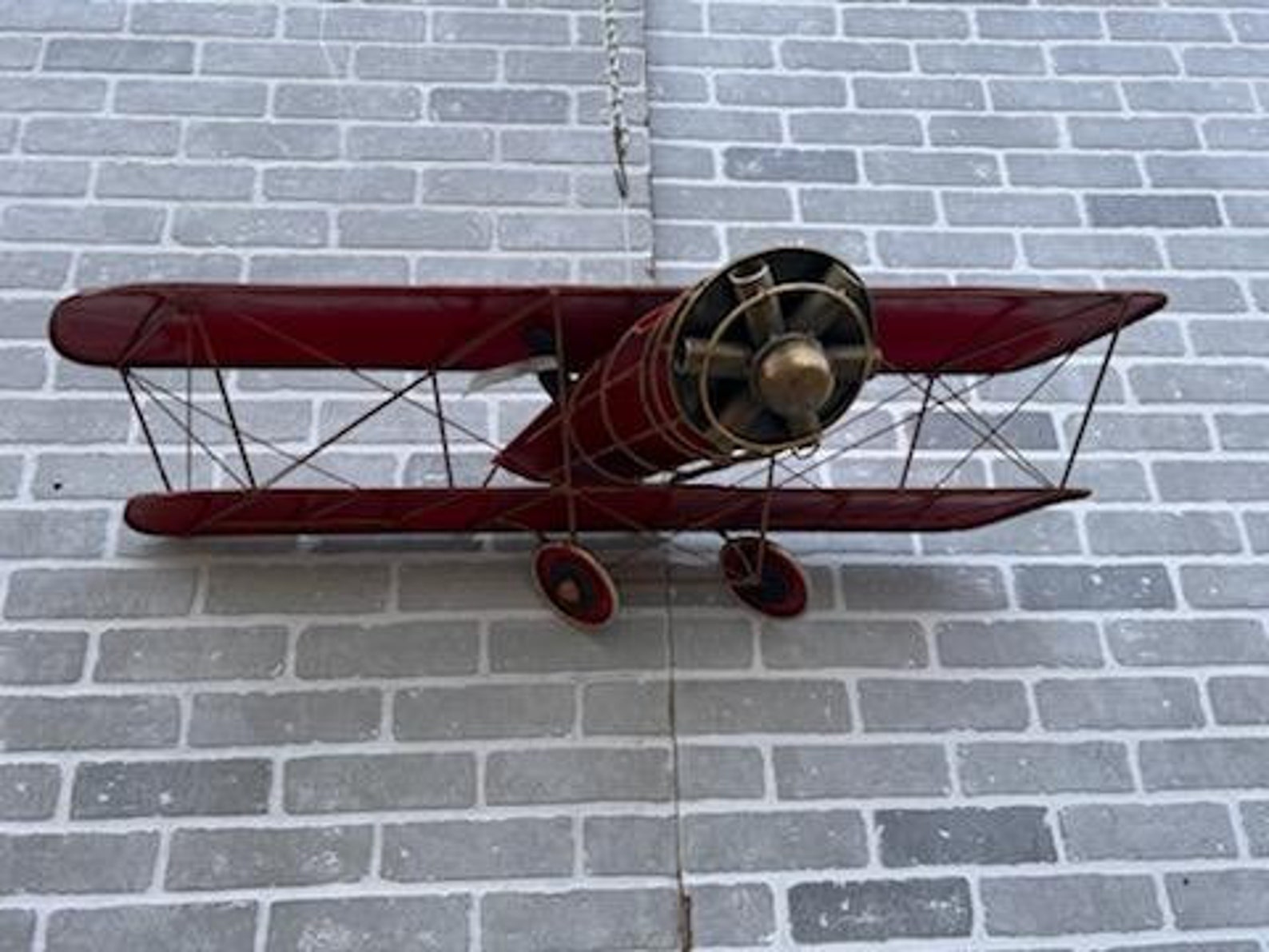 Mid Century Modern Red Enamel Biplane Metal Wall Sculpture by - Etsy