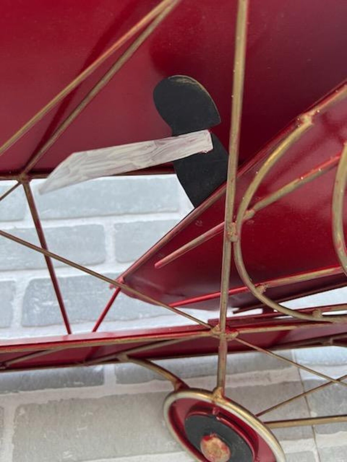 Mid Century Modern Red Enamel Biplane Metal Wall Sculpture by - Etsy