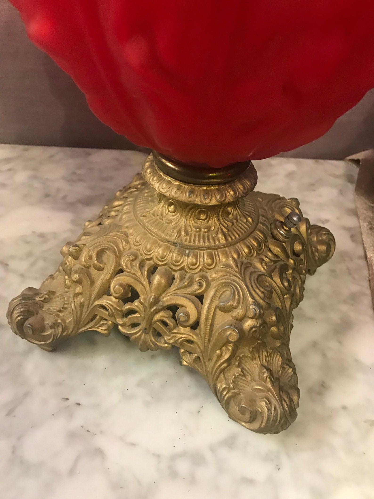 Antique Victorian Table Lamp by Pittsburg Brass and Lamp Co - Etsy