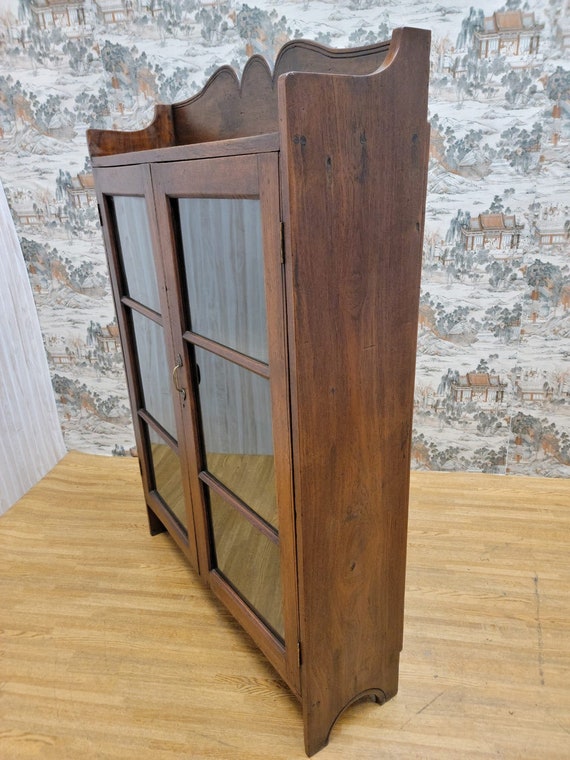 Vintage Thai Britische Koloniale Teak und Glas Vitrine Etsy