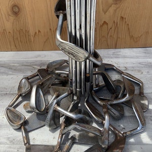 Vintage Hand Forged Tall Golf Club Table Lamp With Silhouette Golf Club ...