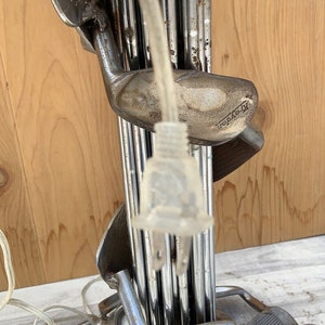 Vintage Hand Forged Tall Golf Club Table Lamp With Silhouette Golf Club ...