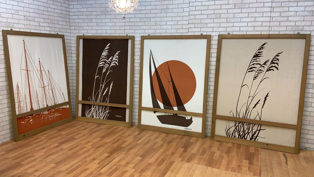 Vintage Marushka Canvas Art Print Fabric Framed Panels - Set of 4 - Etsy