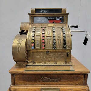 Antique National Cash Register Co. Model 422X With Paper Receipt Ink ...