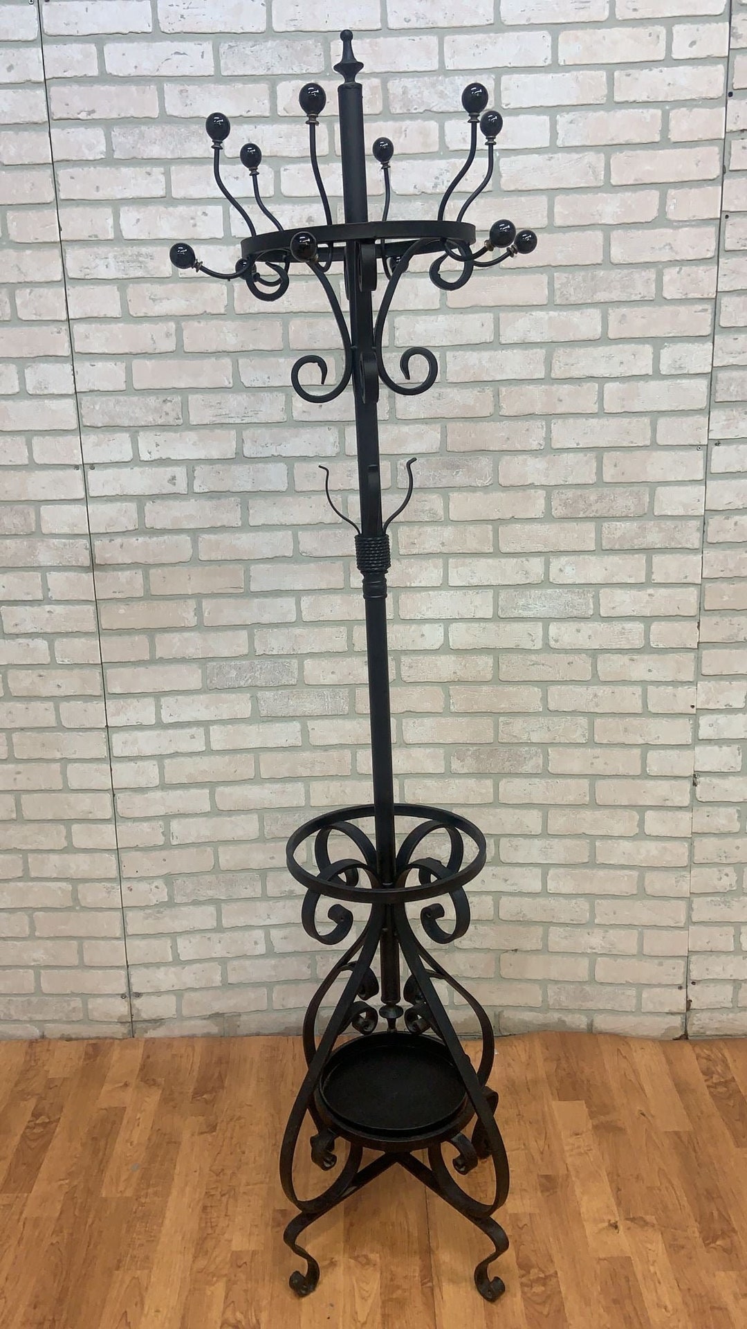 Vintage Cast Iron Coat Rack With Umbrella Stand - Etsy
