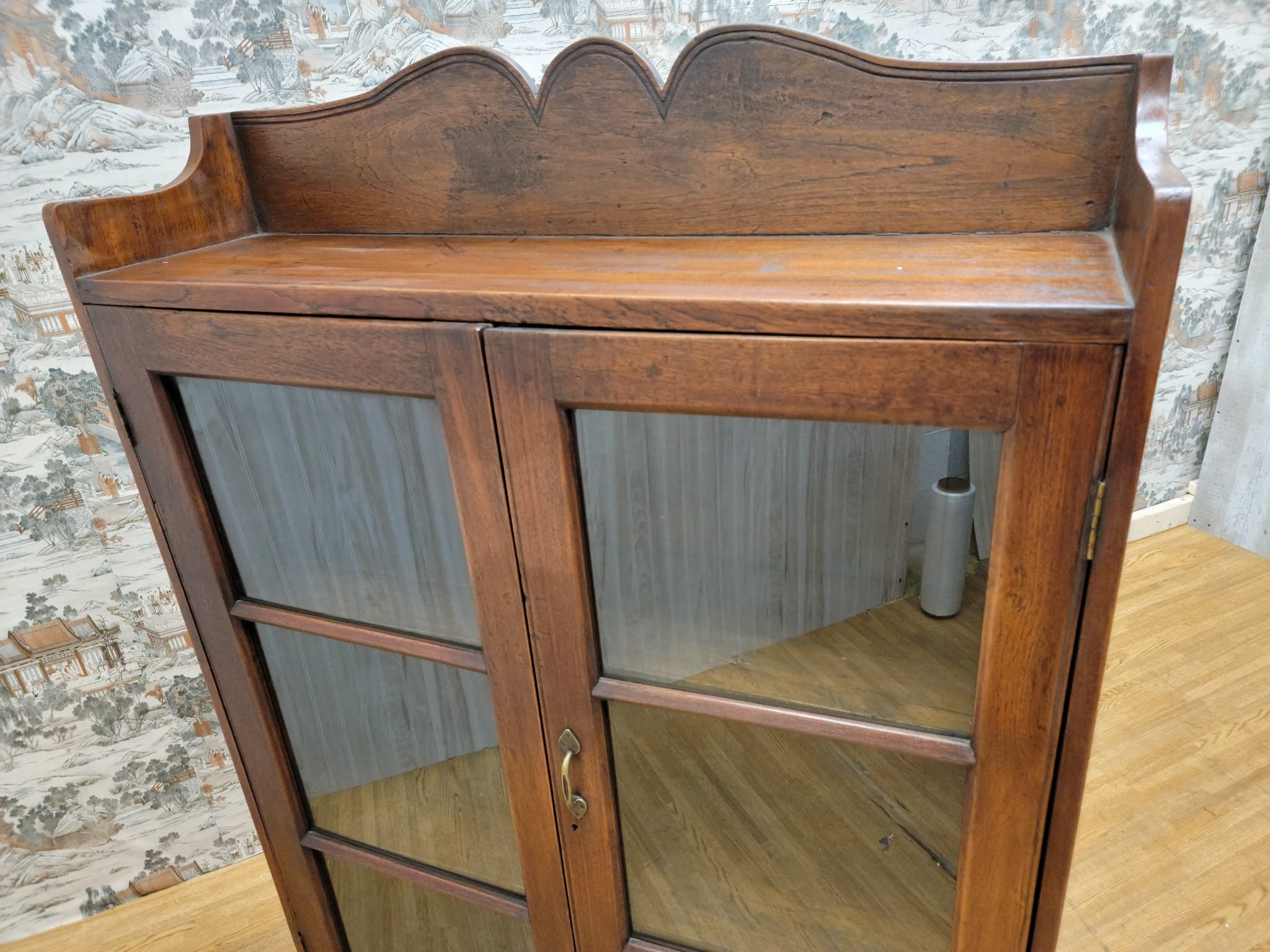 Vintage Thai British Colonial Teak and Glass Display Cabinet - Etsy
