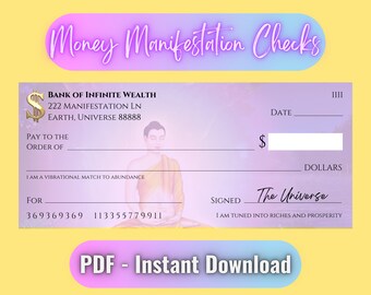Rainbow Money Manifestation Check, Attract Prosperity, Blank Vision ...