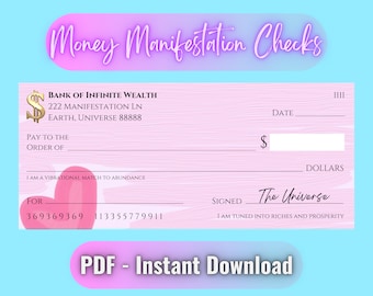 Rainbow Money Manifestation Check, Attract Prosperity, Blank Vision ...