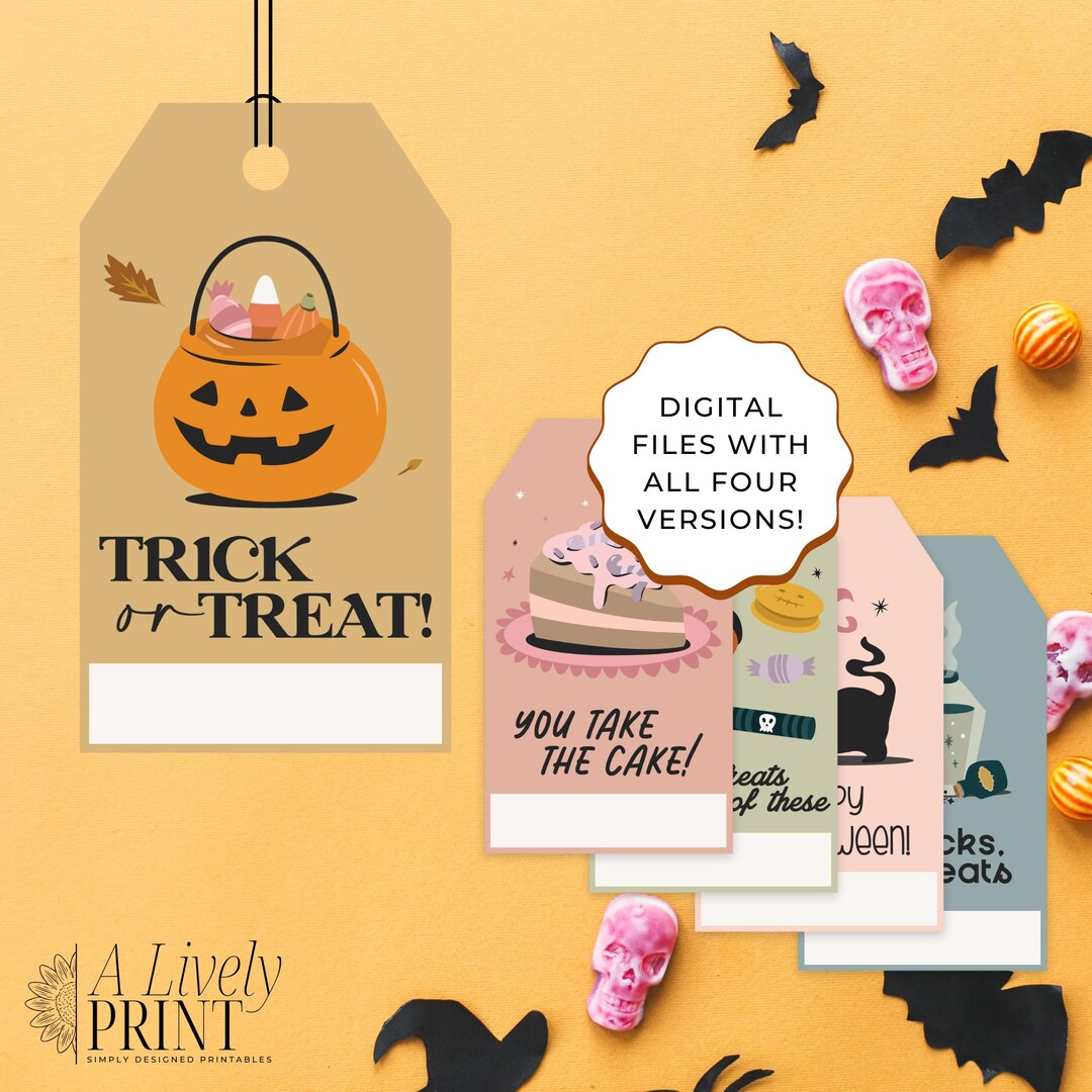 Halloween Printable Gift Tags Bundle, Classroom Treats Bag, Class Party ...