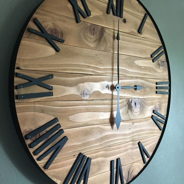 Large Wood Clock - Etsy
