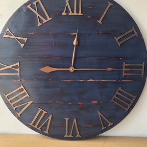 30 Rustic Blue Clock, Large Wood Clock, Bridal Shower Gift ...