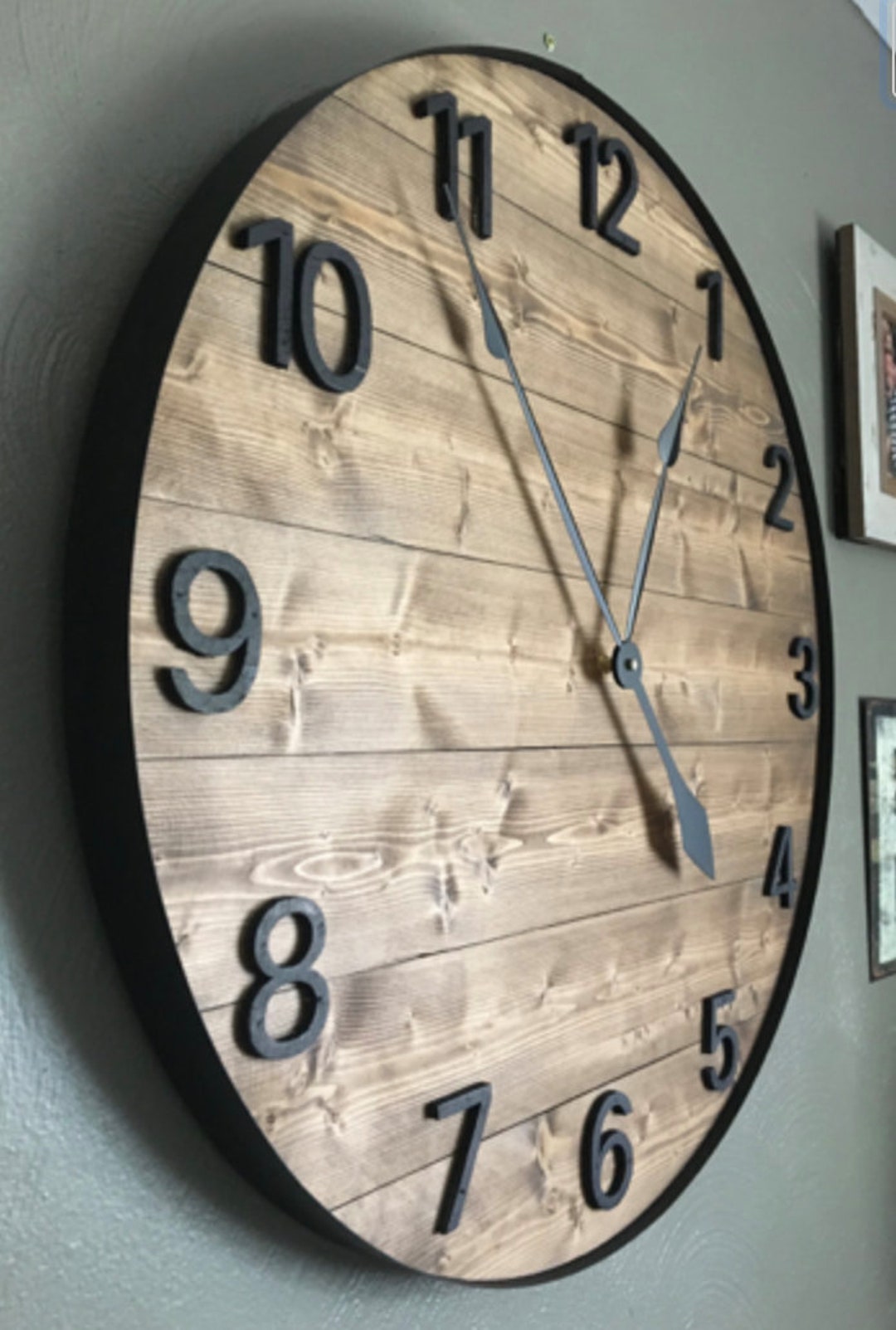 36 Wood Wall Clock, Traditional Number Clock - Etsy