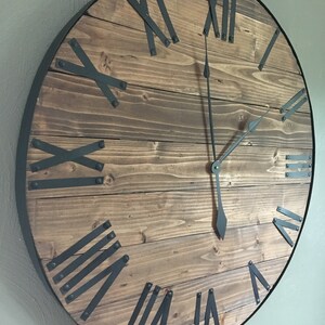 30 Oversized Rustic Large Wooden Wall Clock, Farmhouse Kitchen or ...