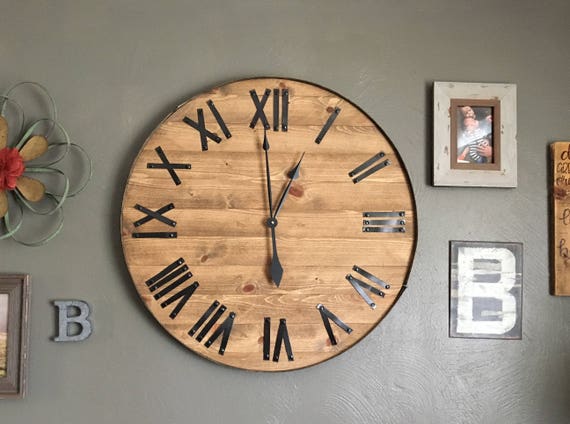 30 Farmhouse Wall Clock Rustic Decor Kitchen Wall | Etsy