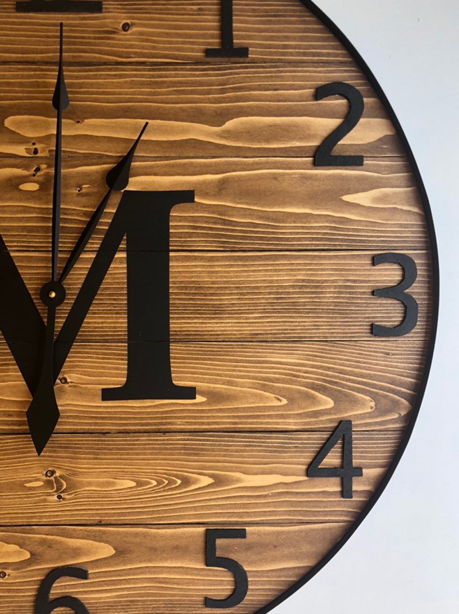 24 Wood Clock Monogram Clock Personalized Wall Clock | Etsy