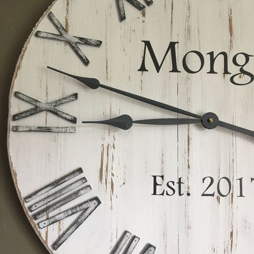 24 White Wall Clock Farmhouse Wall Decor Rustic Wall - Etsy