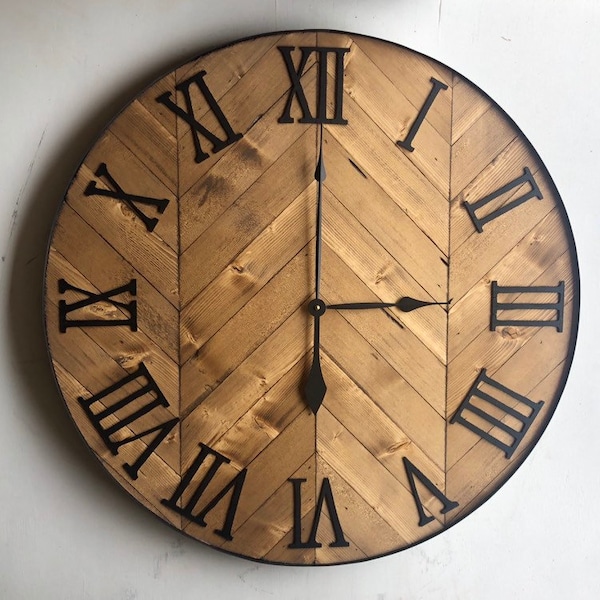 Large Wood Clock - Etsy