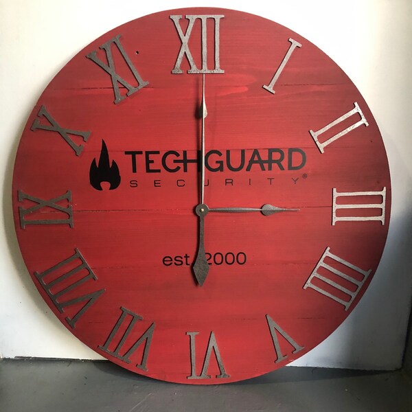 Red Wall Clock - Etsy