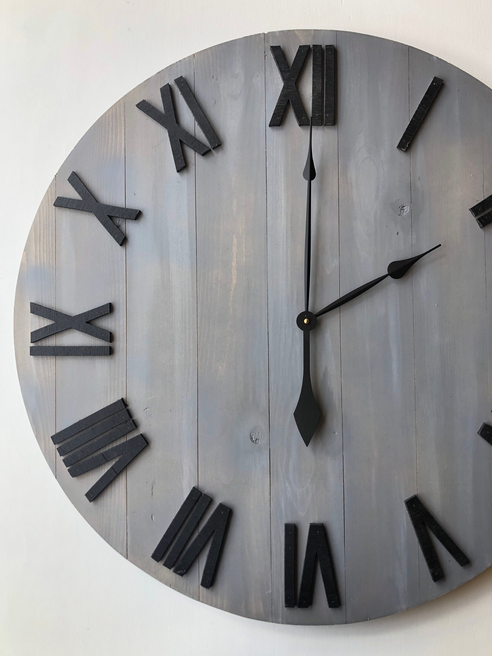 30 Gray Wall Clock Farmhouse Clock Office Clock Black - Etsy
