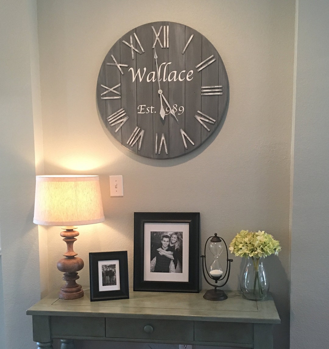30 Large Wall Clock, Farmhouse Clock, Farmhouse Decor, Oversized Wall ...