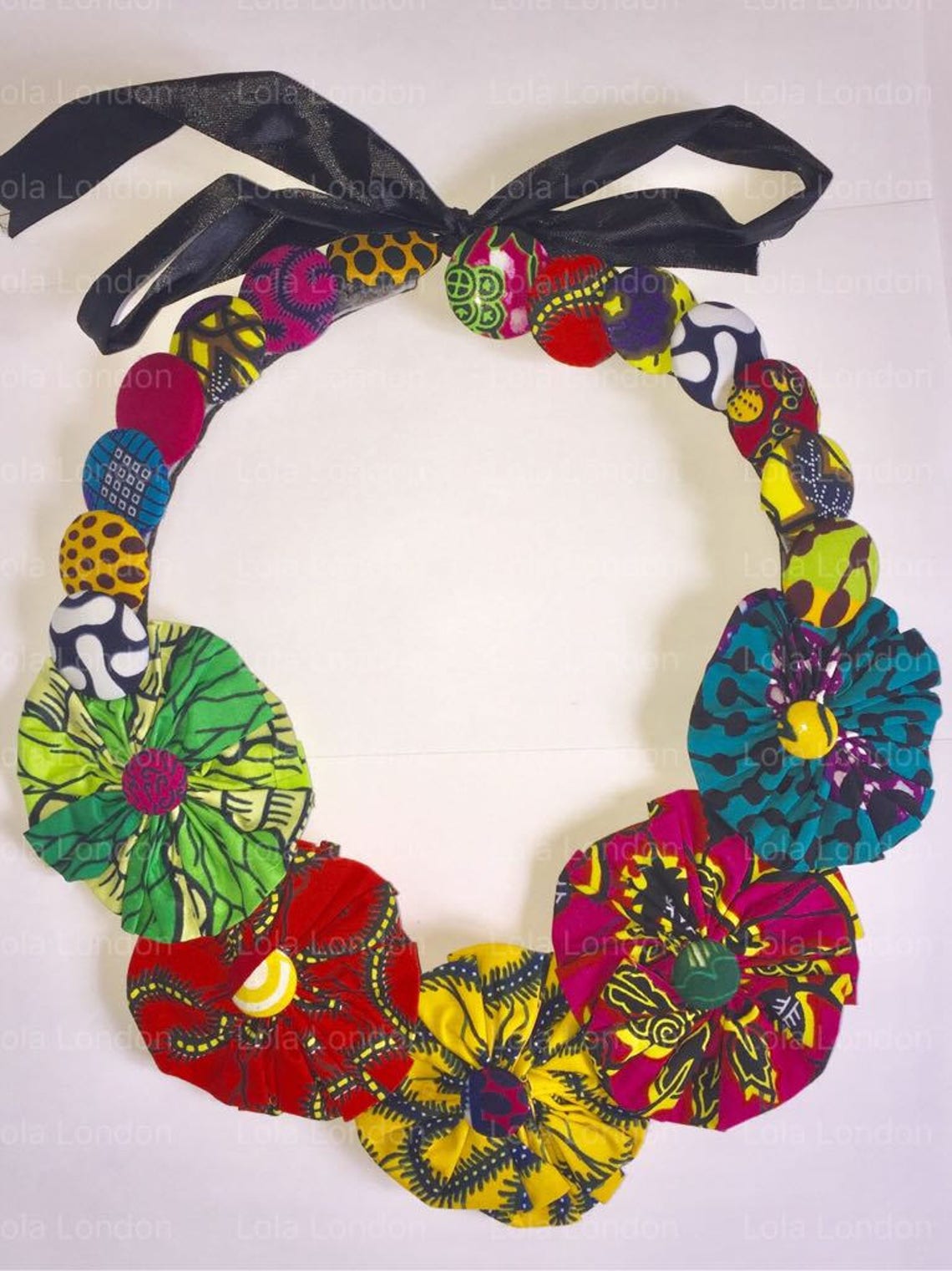 Ankara Bib Necklace, African Bib Jewelry, Ankara Buttons Necklace ...