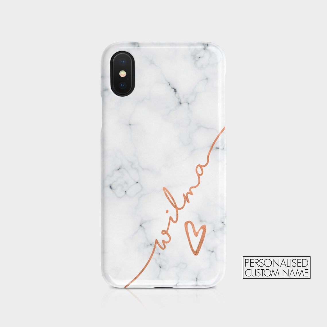 Personalised Initials Custom Hard Phone Case Marble Granite Stone Rose ...