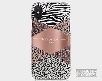Personalised Custom Hard Phone Case Animal Print Leopard Skin - Etsy