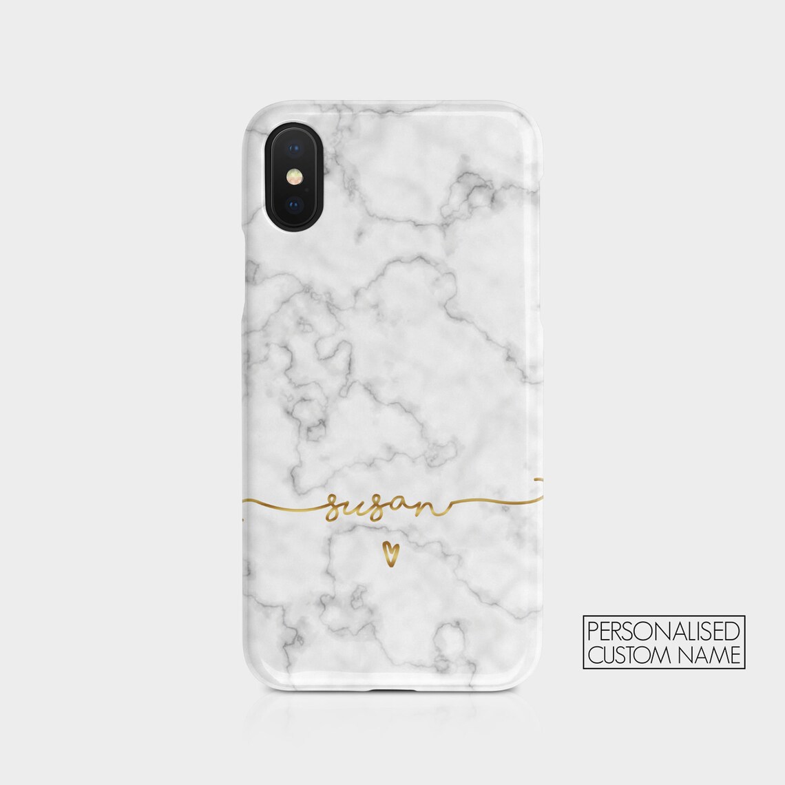 Personalised Initials Custom Hard Phone Case Marble Granite Stone ...