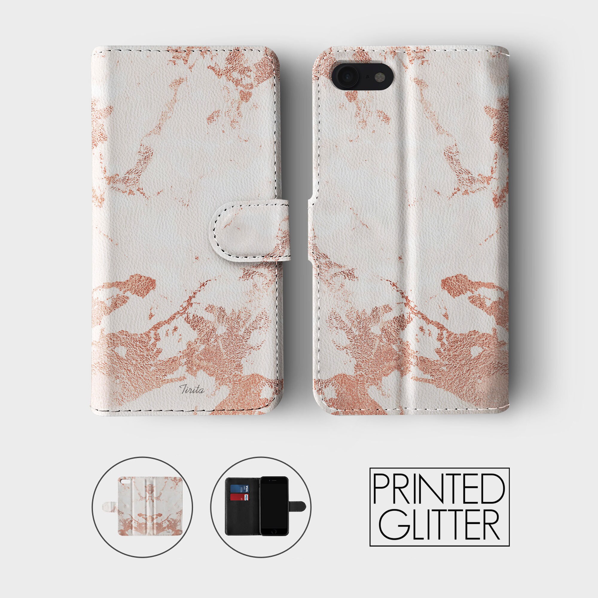 Tirita Wallet Leather Flip Phone Case Marble Granite Swirl | Etsy