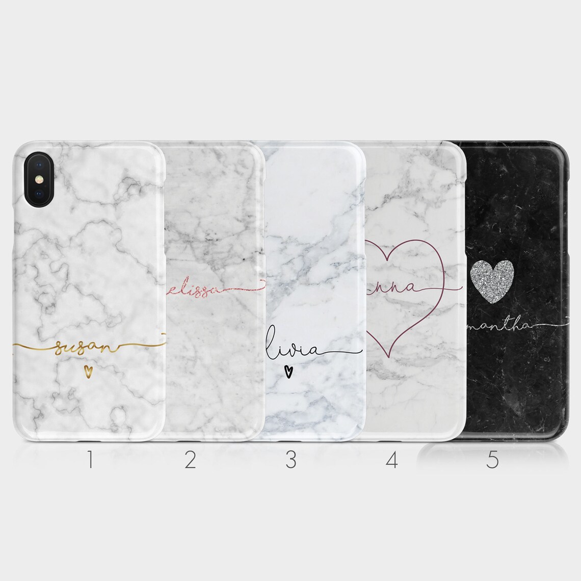 Personalised Initials Custom Hard Phone Case Marble Granite Stone ...