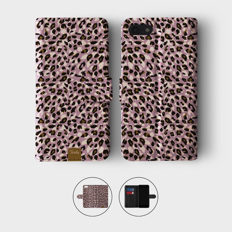 Tirita Wallet Leather Flip Phone Case Animal Print Cheetah Snake Skin ...