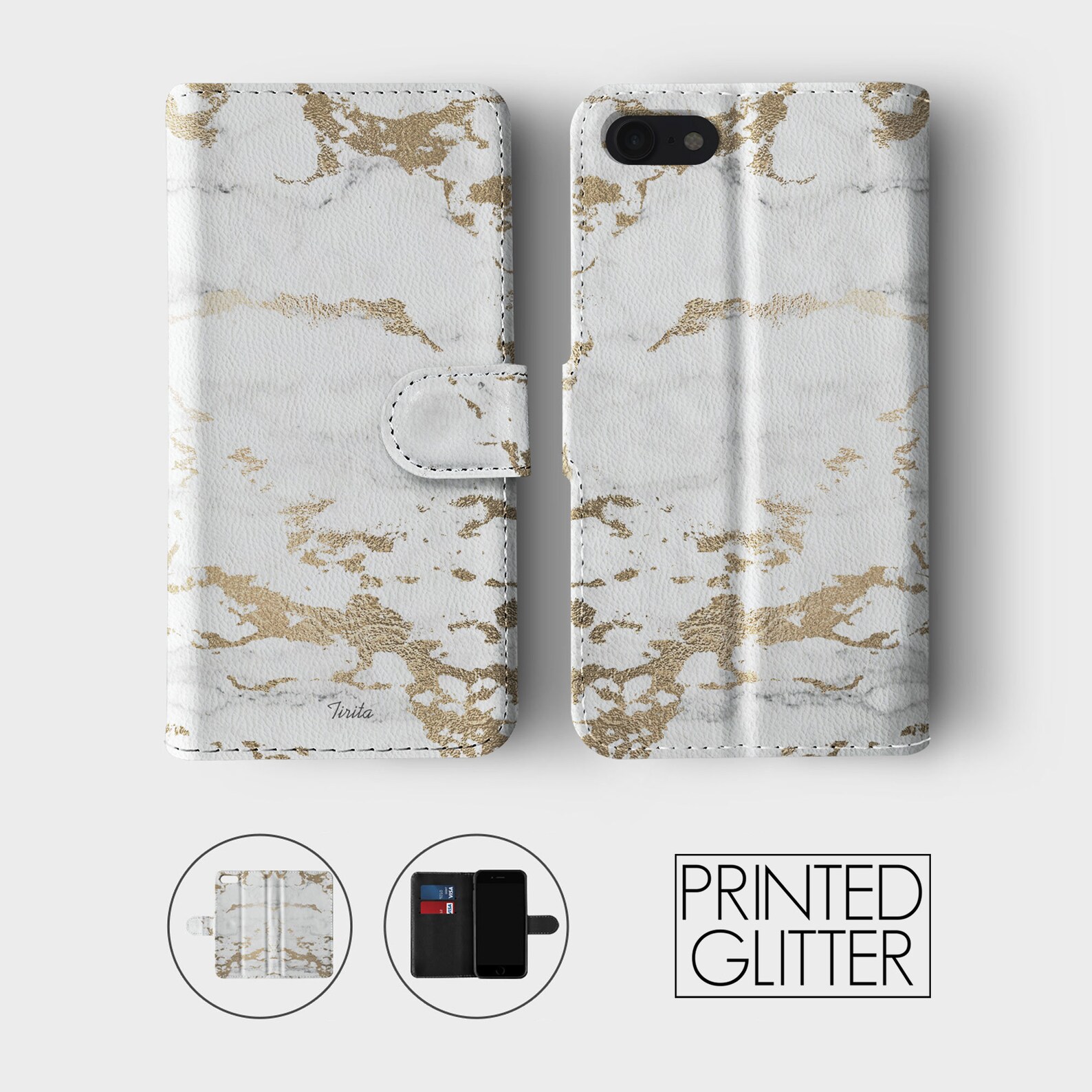 Tirita Wallet Leather Flip Phone Case Marble Granite Swirl - Etsy UK