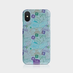 Tirita Hard Phone Case World Travel Map Planes Passport Flight Voyager ...