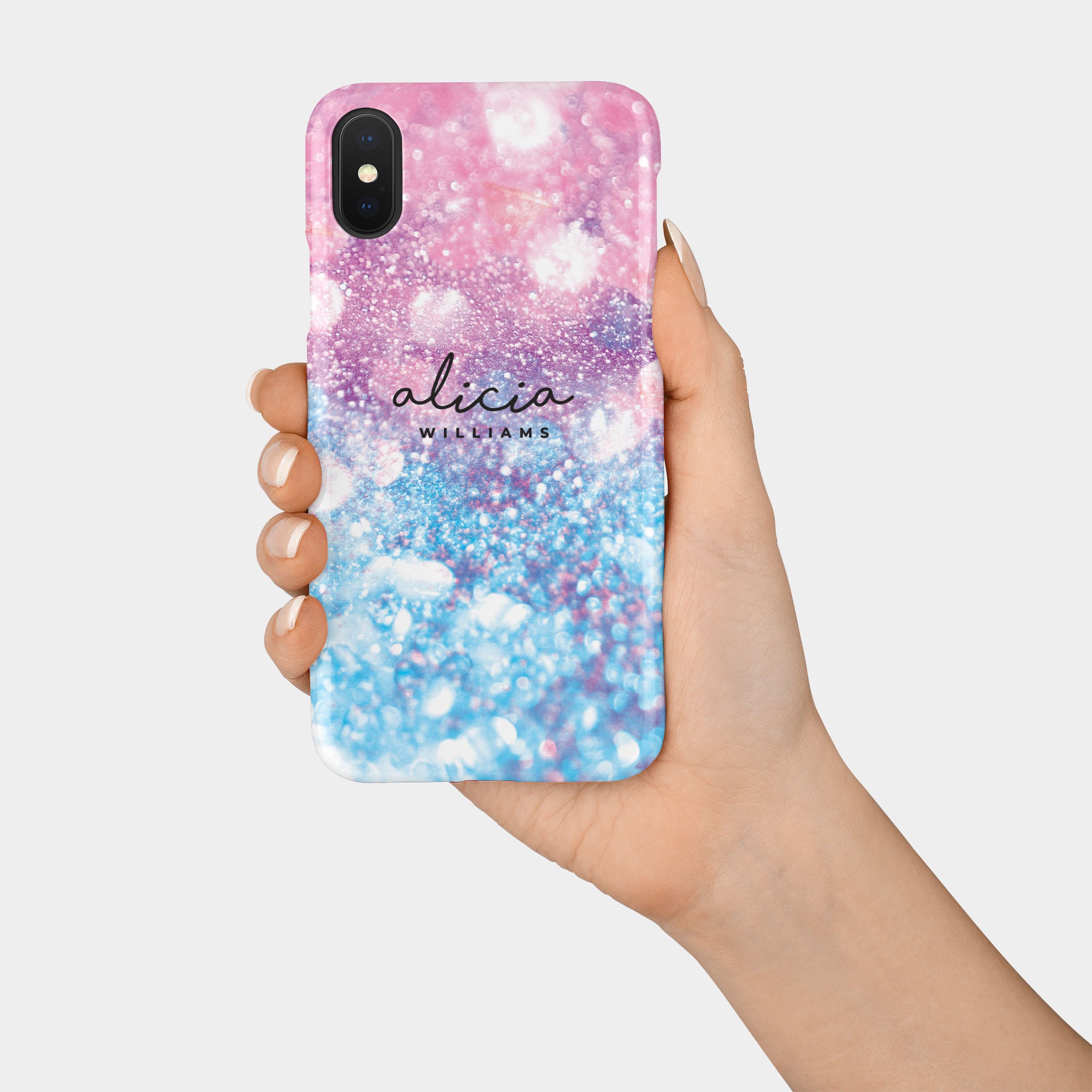 Personalised Initials Custom Hard Phone Case Faded Pink and - Etsy