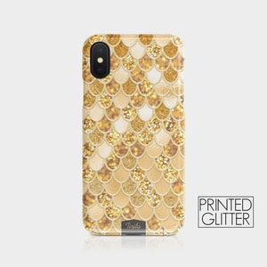 Tirita Hard Phone Case Ombre Mermaid Fish Scales Silver Gold iPhone 12 ...