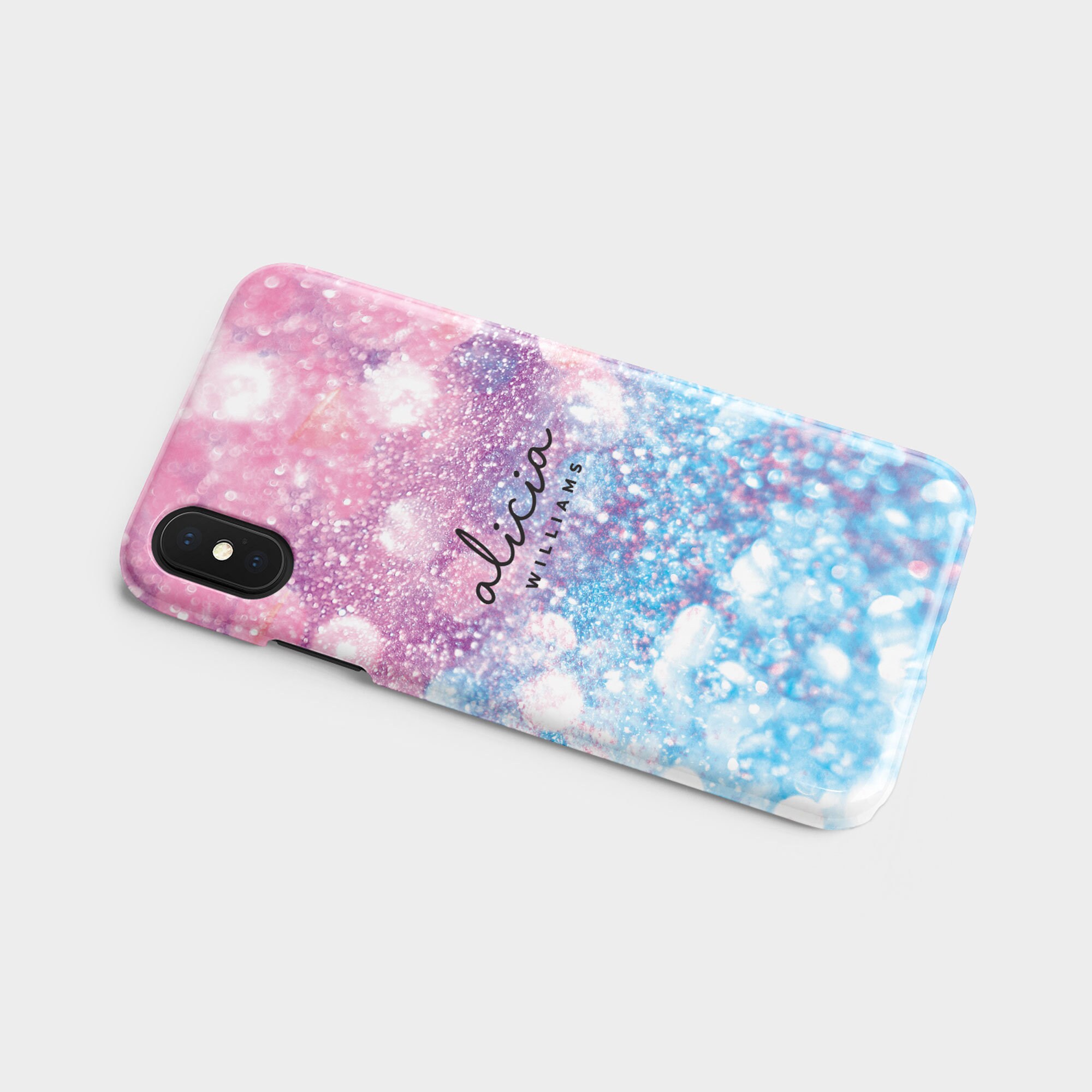 Personalised Initials Custom Hard Phone Case Faded Pink and - Etsy