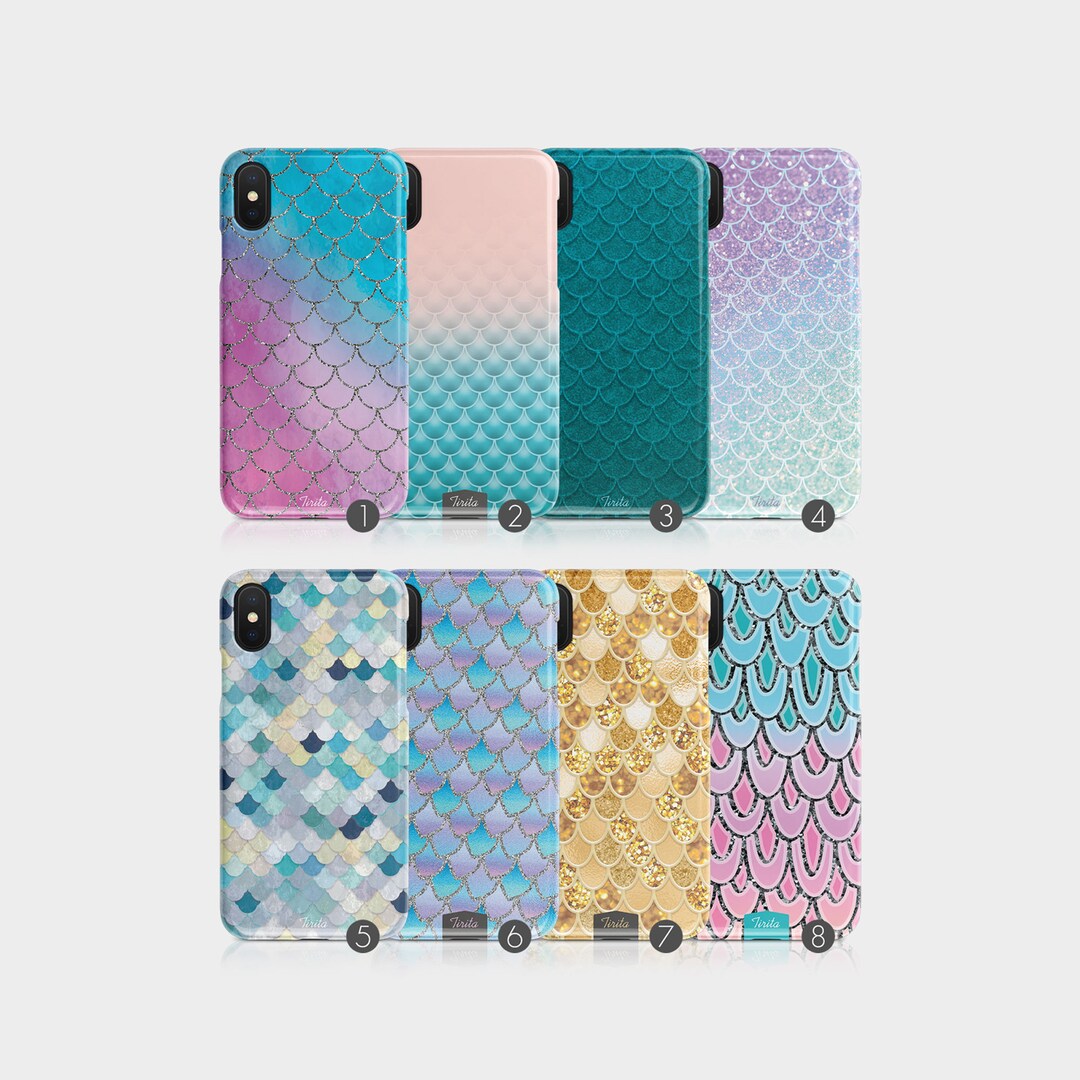 Tirita Hard Phone Case Ombre Mermaid Fish Scales Silver Gold iPhone 12 ...