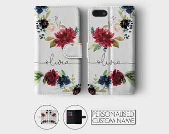 Personalised Custom Wallet Leather Phone Case Monogram Spring - Etsy