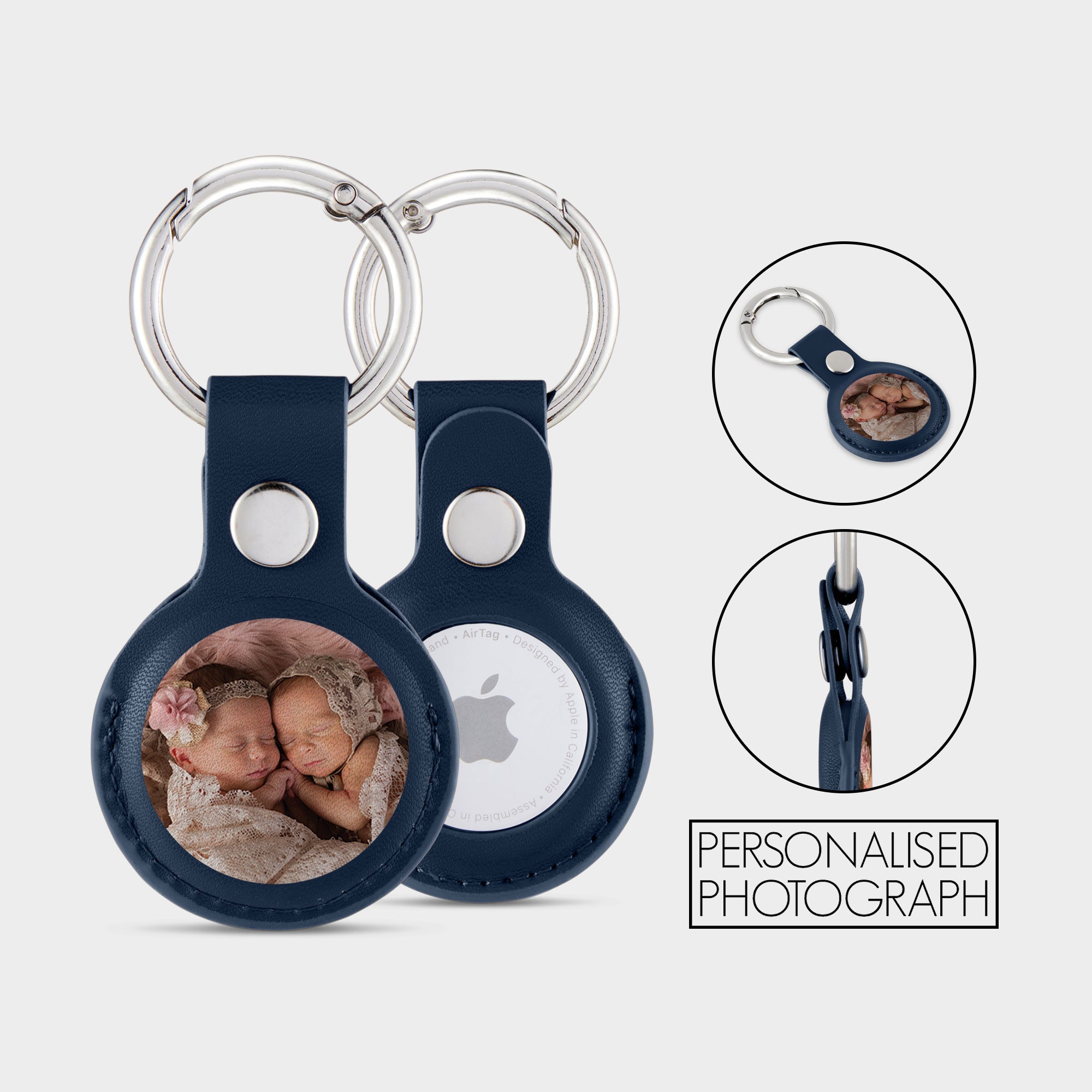 Personalised Custom Photo Picture Image AirTag Keyring Holder for Apple ...
