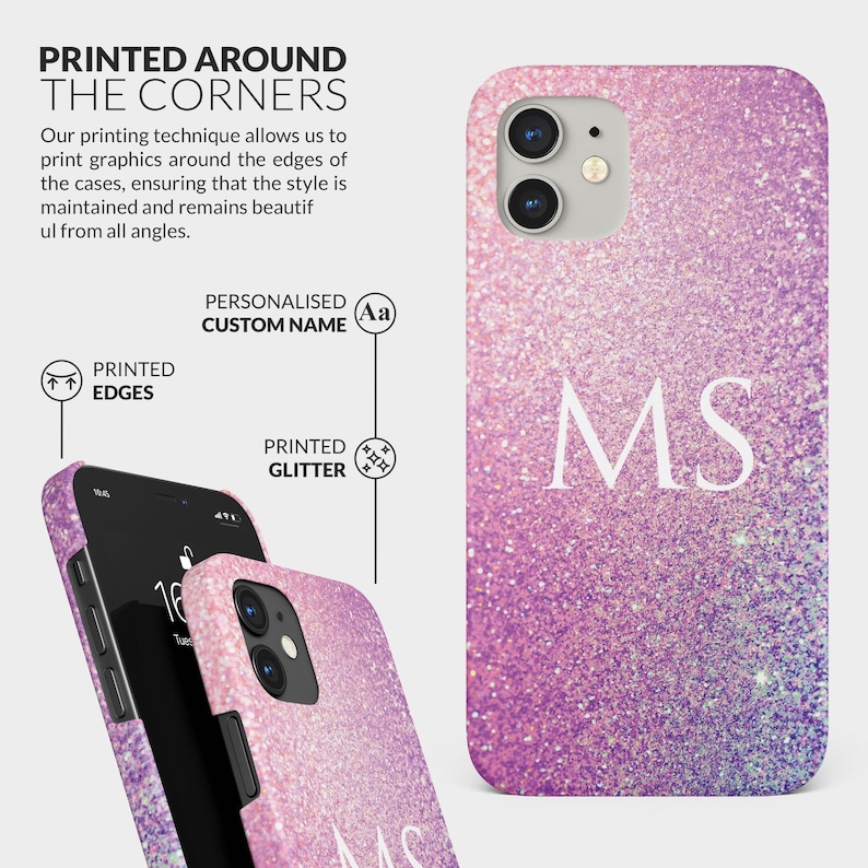 Personalised Phone Case | Custom Name Initials for iPhone 17 17e 16 15 ...