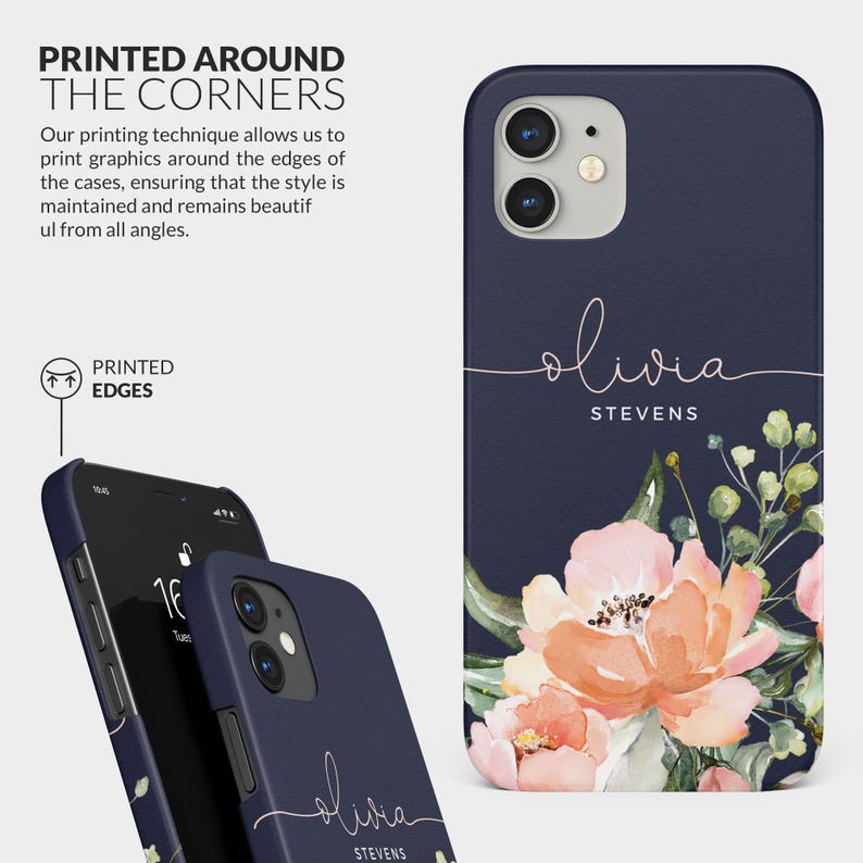 Personalised Phone Case | Custom Name Initials for iPhone 17 17e 16 15 ...