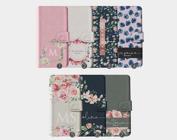 Personalised Initials Custom Wallet Leather Phone Case - Etsy