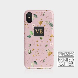 Personalised Initials Custom Hard Phone Case Spring Floral Small ...