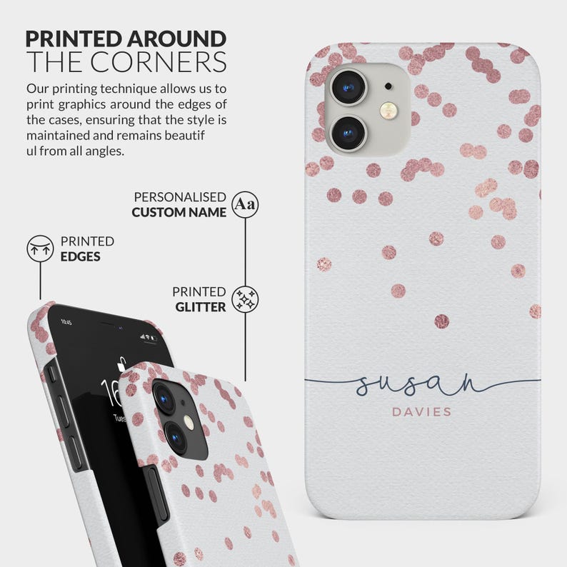 Personalised Phone Case | Custom Name Initials for iPhone 17 17e 16 15 ...